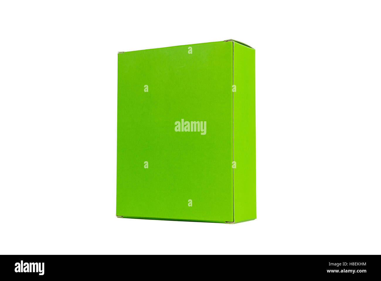Closed green Box or green paper package box isolated on White ...