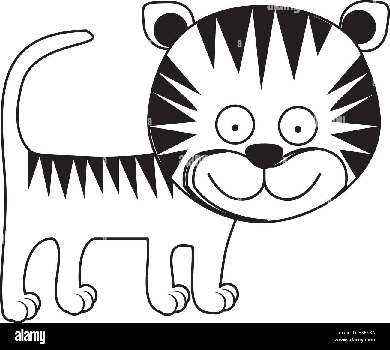 tiger cartoon animal icon image vector illustration design Stock Vector ...