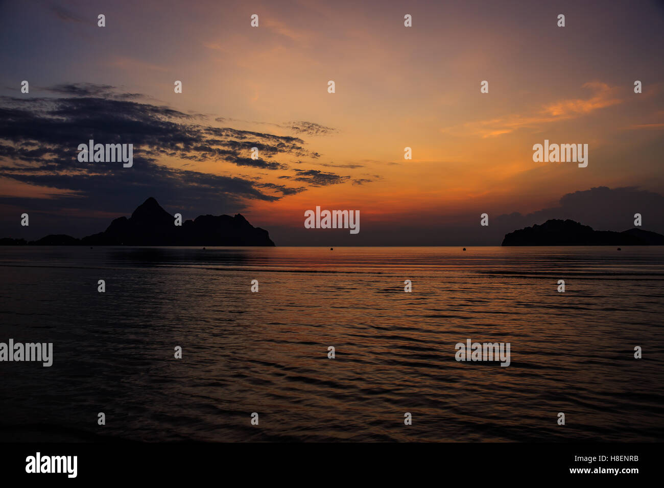 Colorful sunset over sea Stock Photo - Alamy