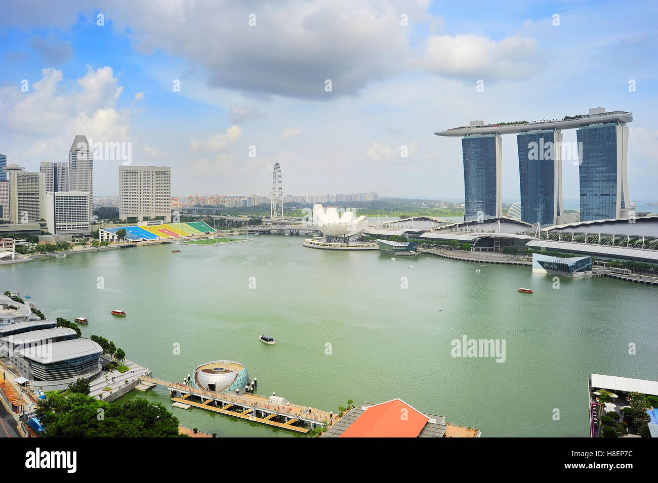 Aerial view of Singapore bay Stock Photo - Alamy