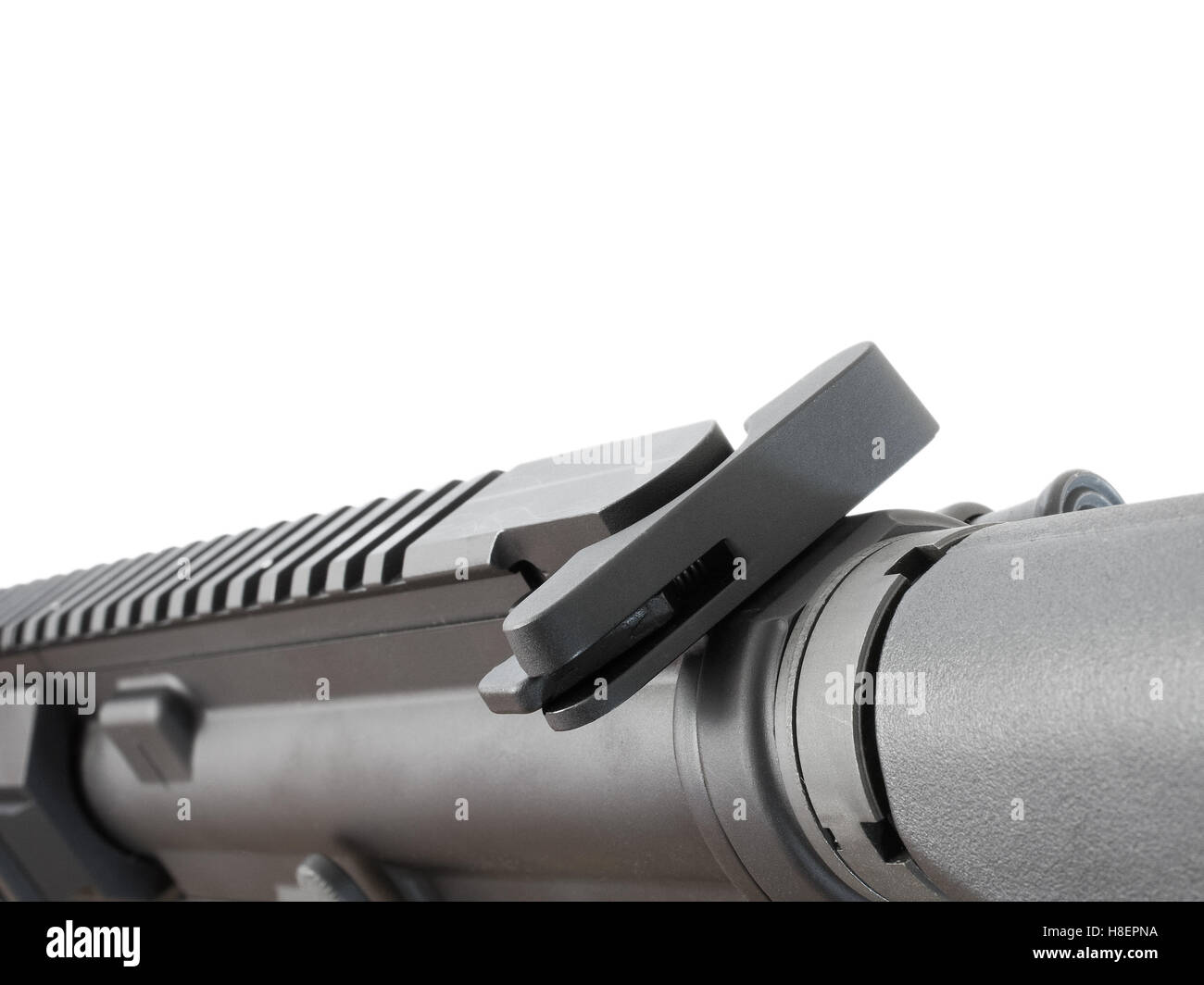 Charging handle seen from the back on an assault rifle Stock Photo - Alamy