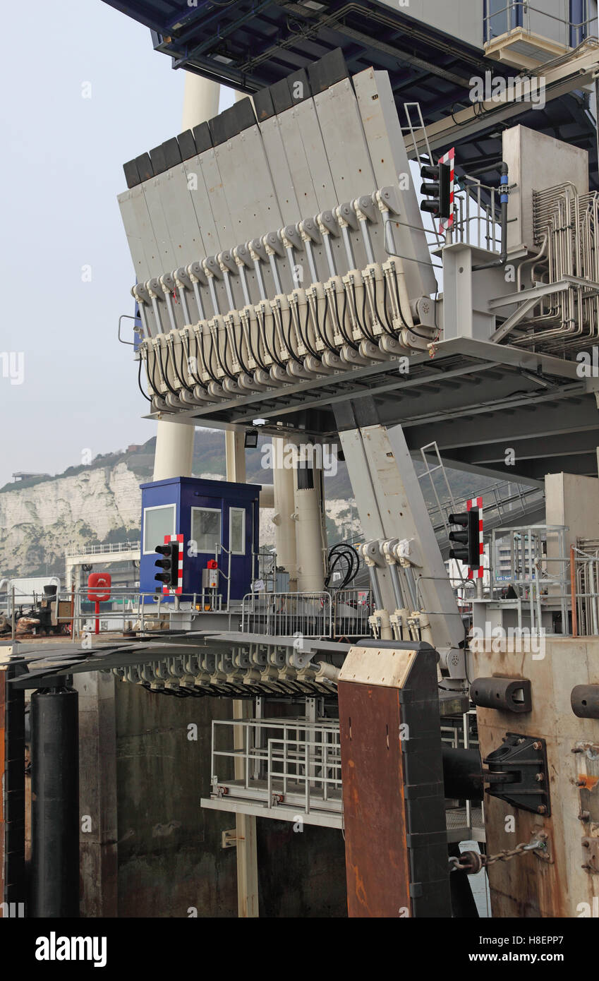Multi-level, hydraulic vehicle loading ramp on ferry berth No 6 at the ...