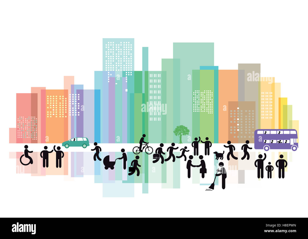 Citizens in the city Stock Photo - Alamy