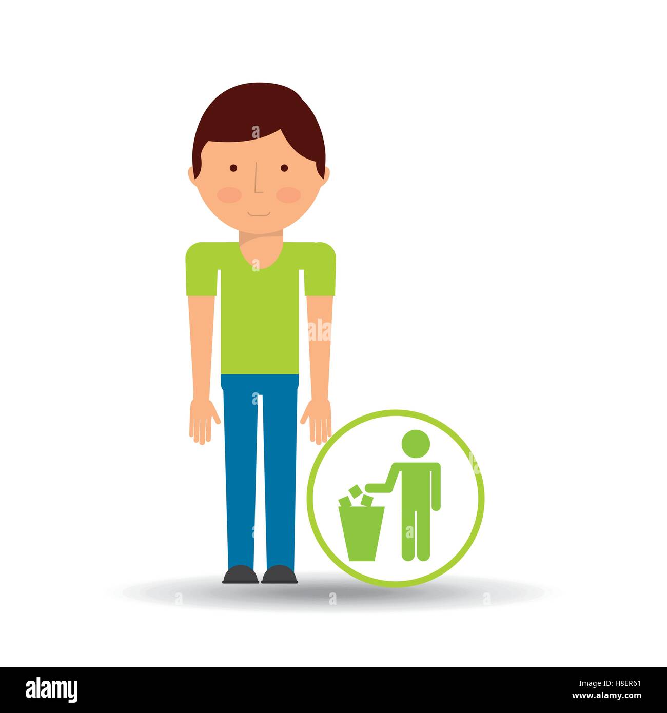 Boy cartoon save earth icon hi-res stock photography and images - Alamy