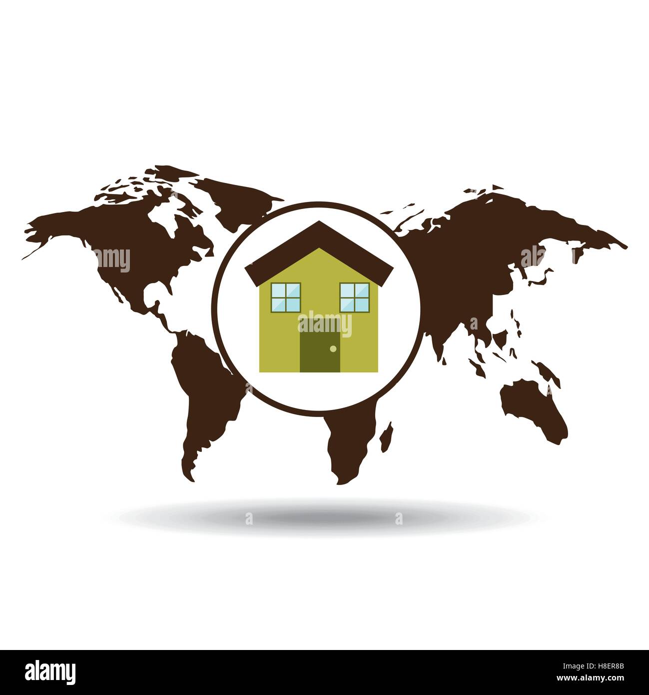 map earth environment ecological green house vector illustration eps 10 ...