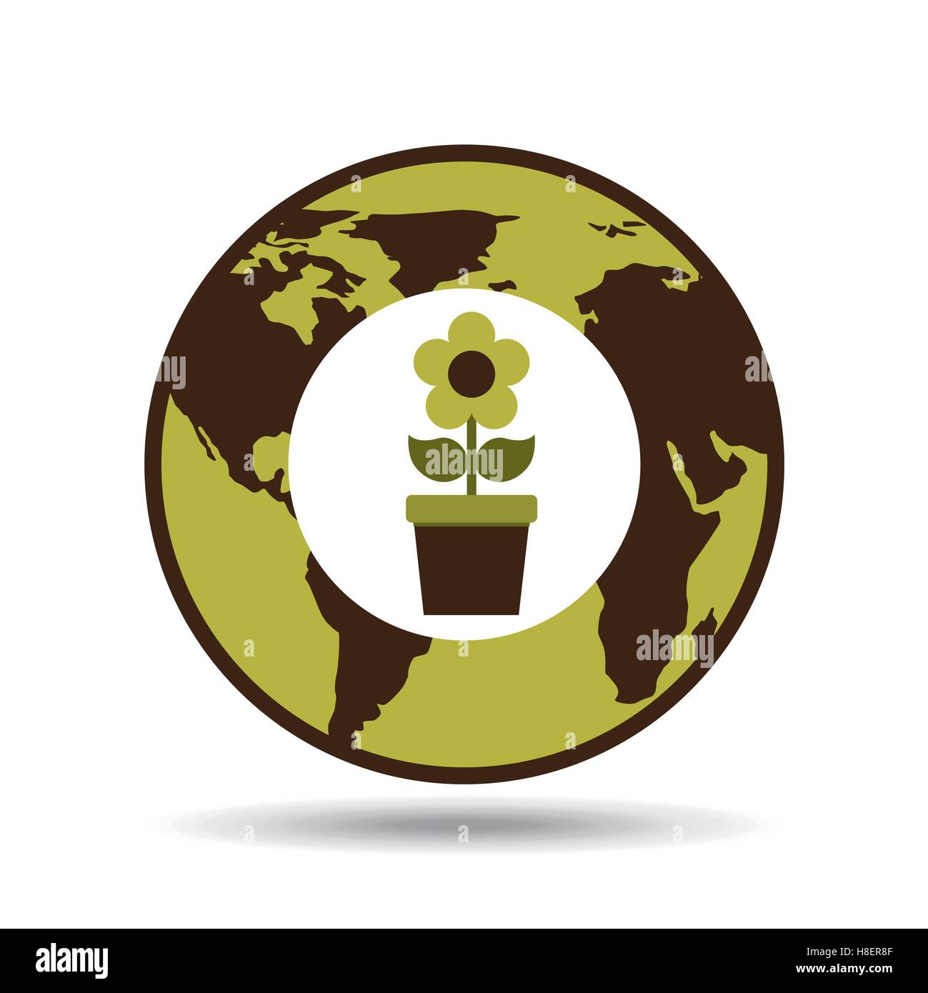 map earth environment ecological green flower flora vector illustration ...