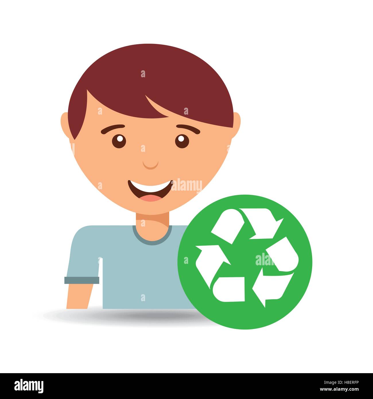 cute boy eco recycle icon vector illustration eps 10 Stock Vector Image ...