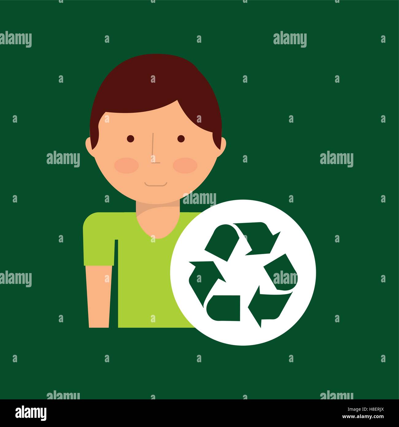 environment icon boy with recycle symbol vector illustration eps 10 ...