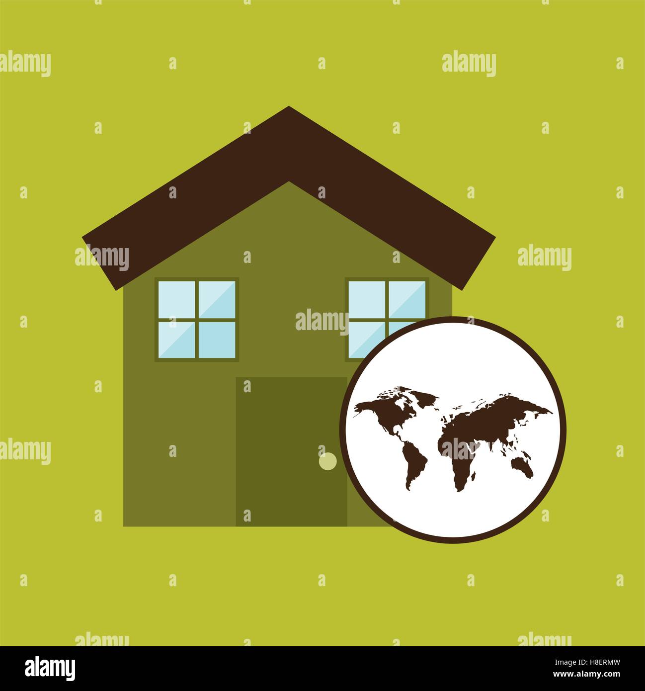 map earth environment ecological green house vector illustration eps 10 ...