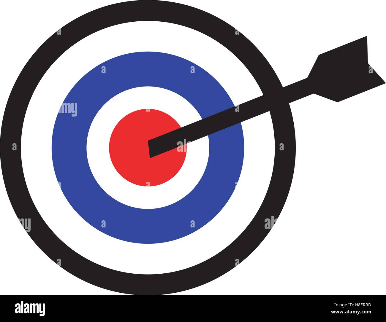 Illustrated icon of target with an arrow in the middle Stock Vector ...