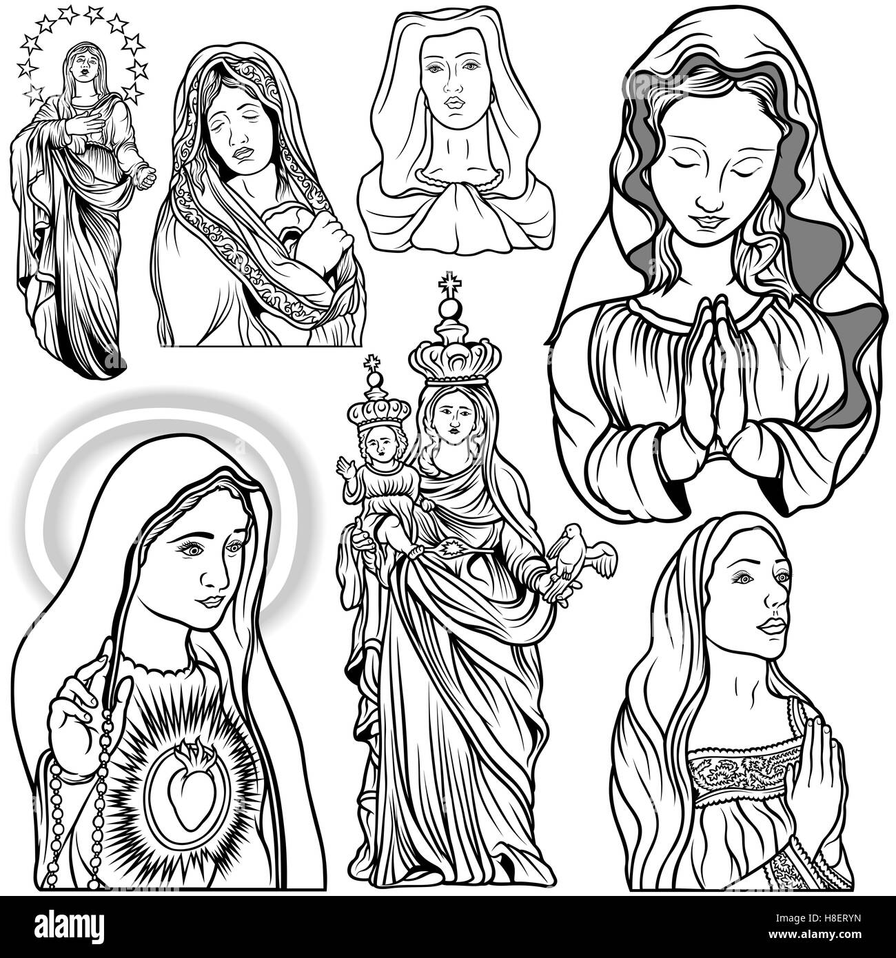Virgin mary Black and White Stock Photos & Images - Alamy