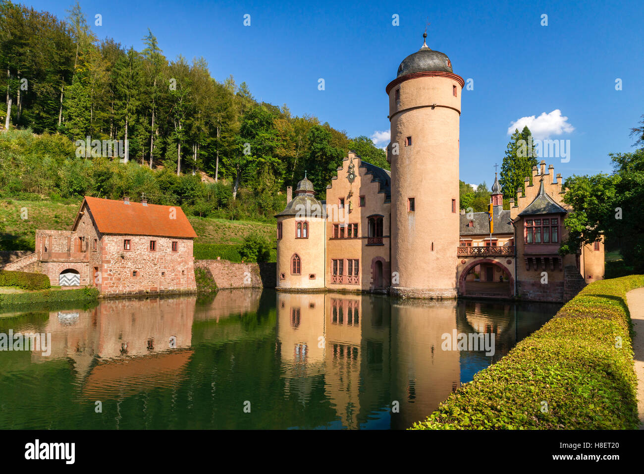 Mespelbrunn Castle Elsava Valley, Spessart, Lower Franconia, Franconia ...