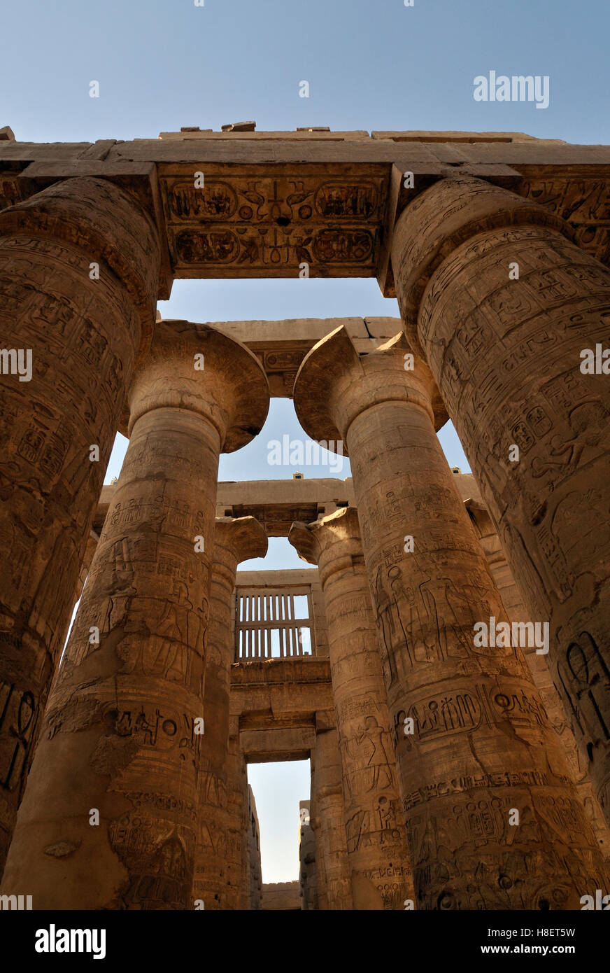 Colossal papyrus columns of Great Hypostyle Hall, precinct of Amun-Re ...