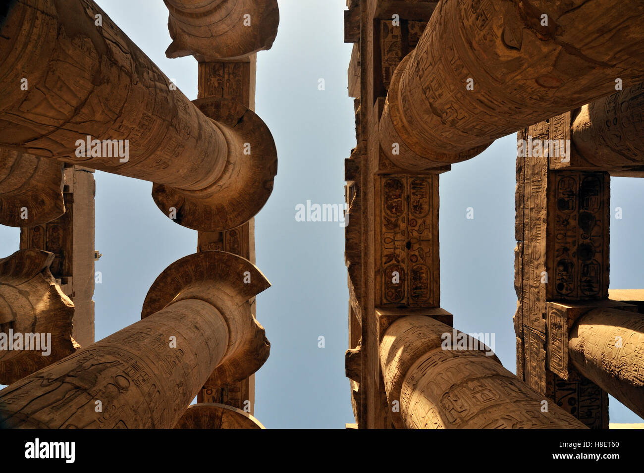 Colossal papyrus columns of Great Hypostyle Hall, precinct of Amun-Re ...