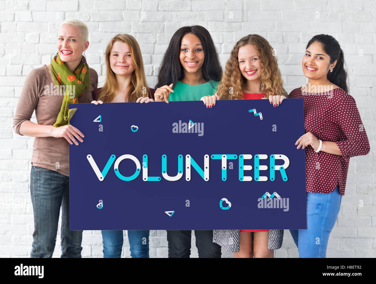 Geometric Font Charity Volunteer Concept Stock Photo - Alamy