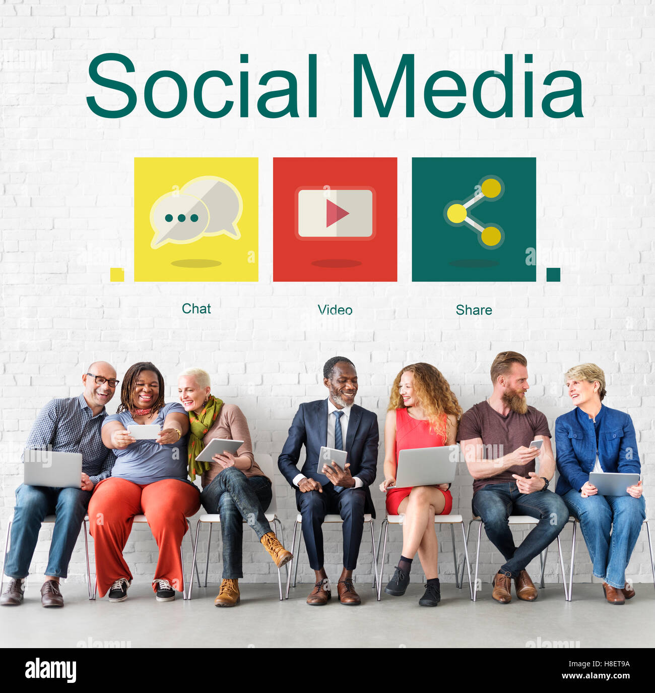 Social Media Communication Share Connect Concept Stock Photo - Alamy