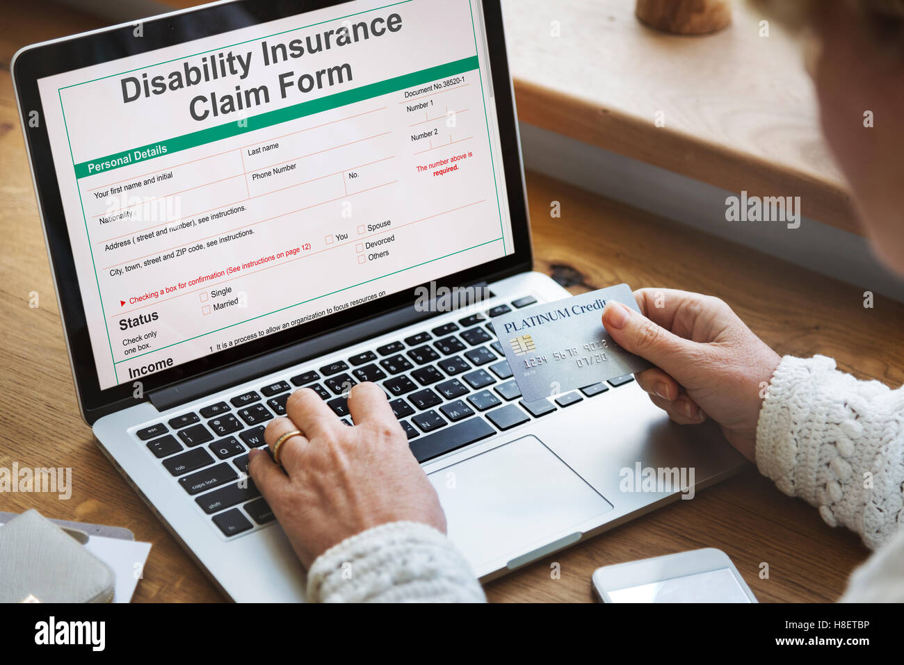 Disability Insurance Claim Form Document Concept Stock Photo - Alamy