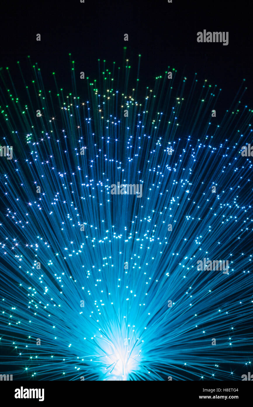 LIT TIPS OF FIBER OPTIC STRANDS (©KECK MAURER & SCHULTZ / CORNING GLASS ...