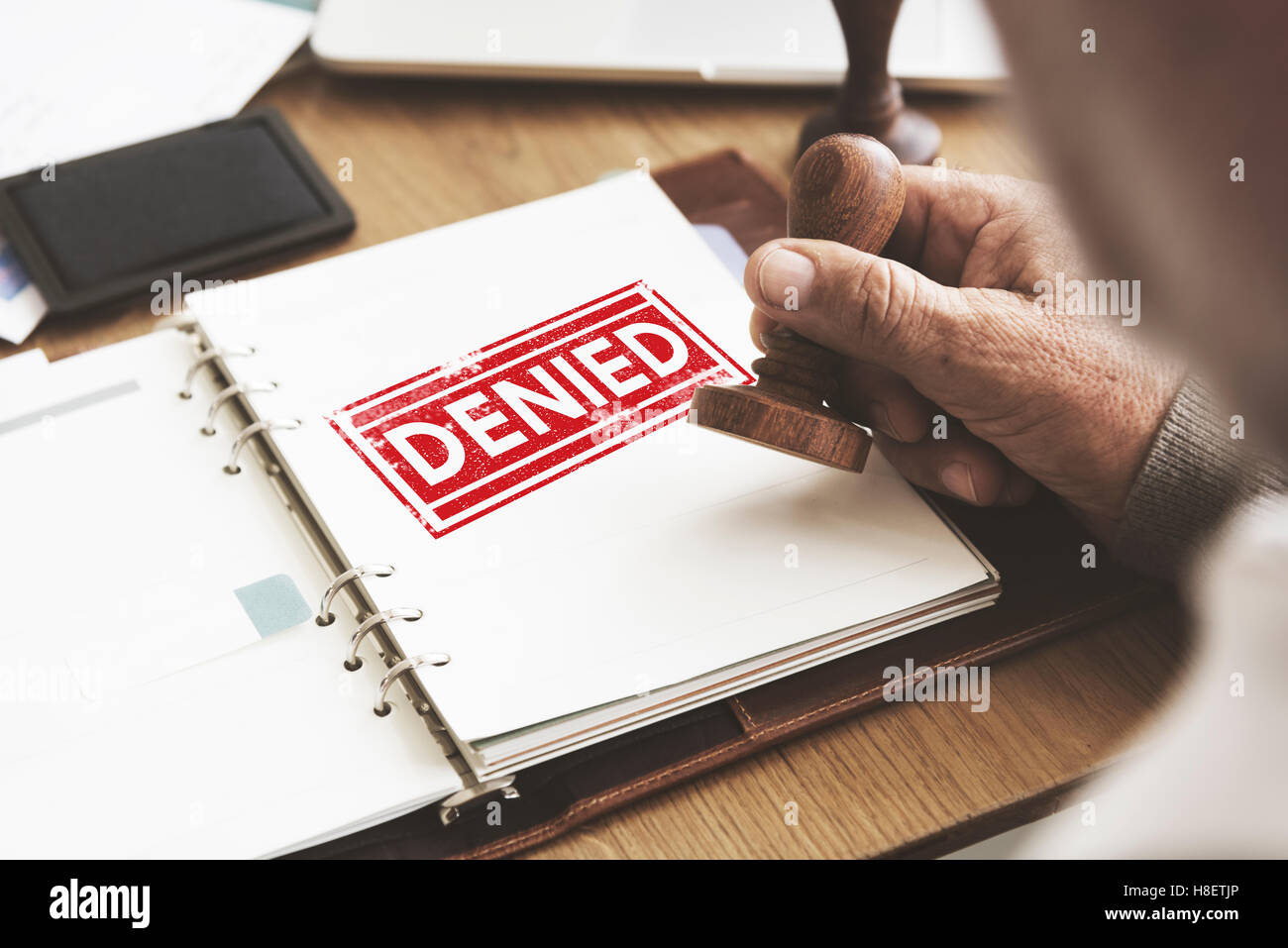 Caution Denied Pending Rejected Secret Warning Concept Stock Photo - Alamy
