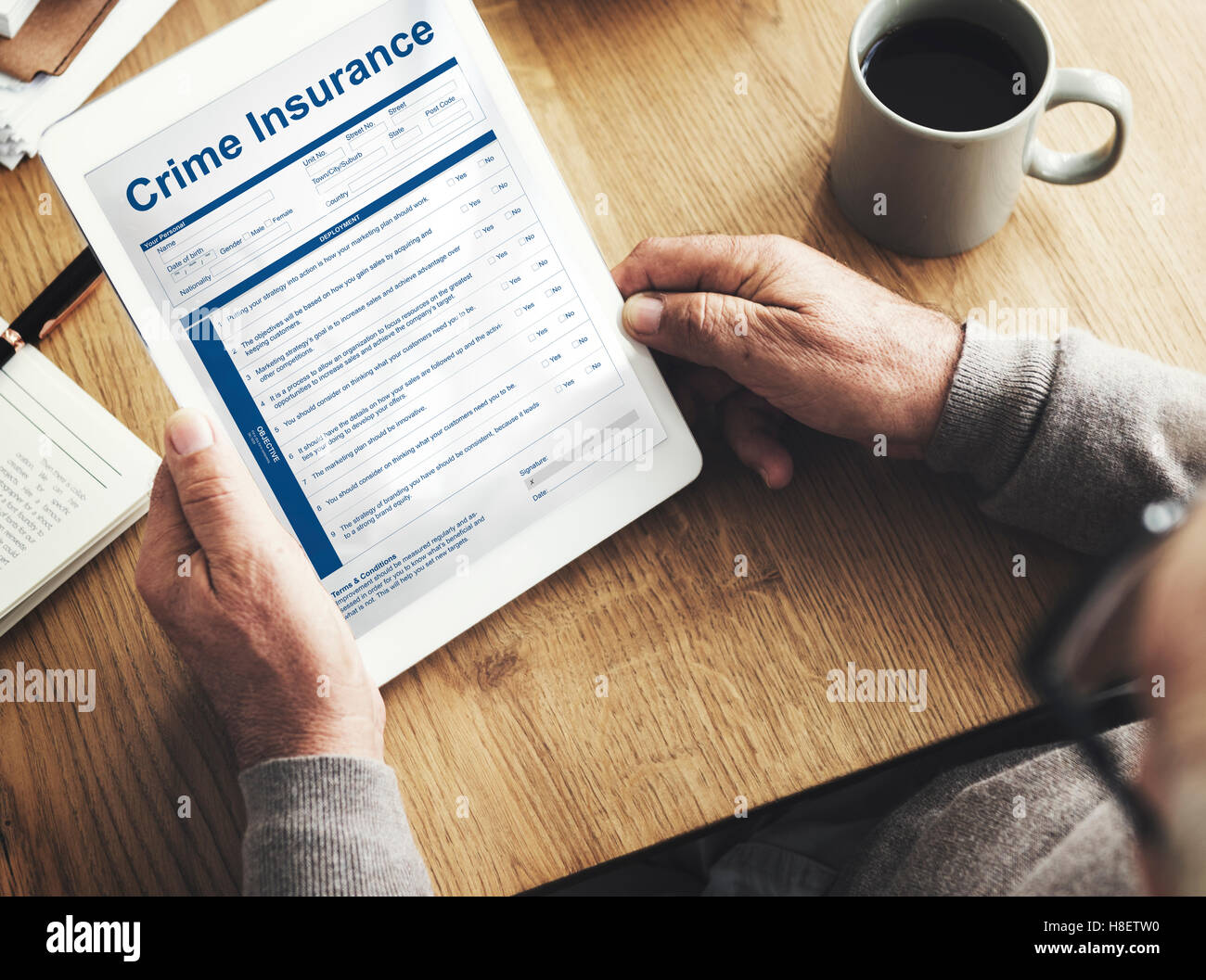 Crime Insurance Form Information Concept Stock Photo - Alamy