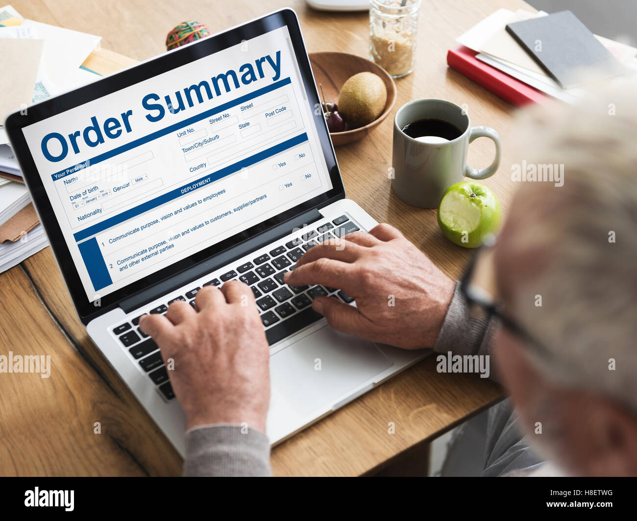 Order Summary Document Form Invoice Concept Stock Photo - Alamy
