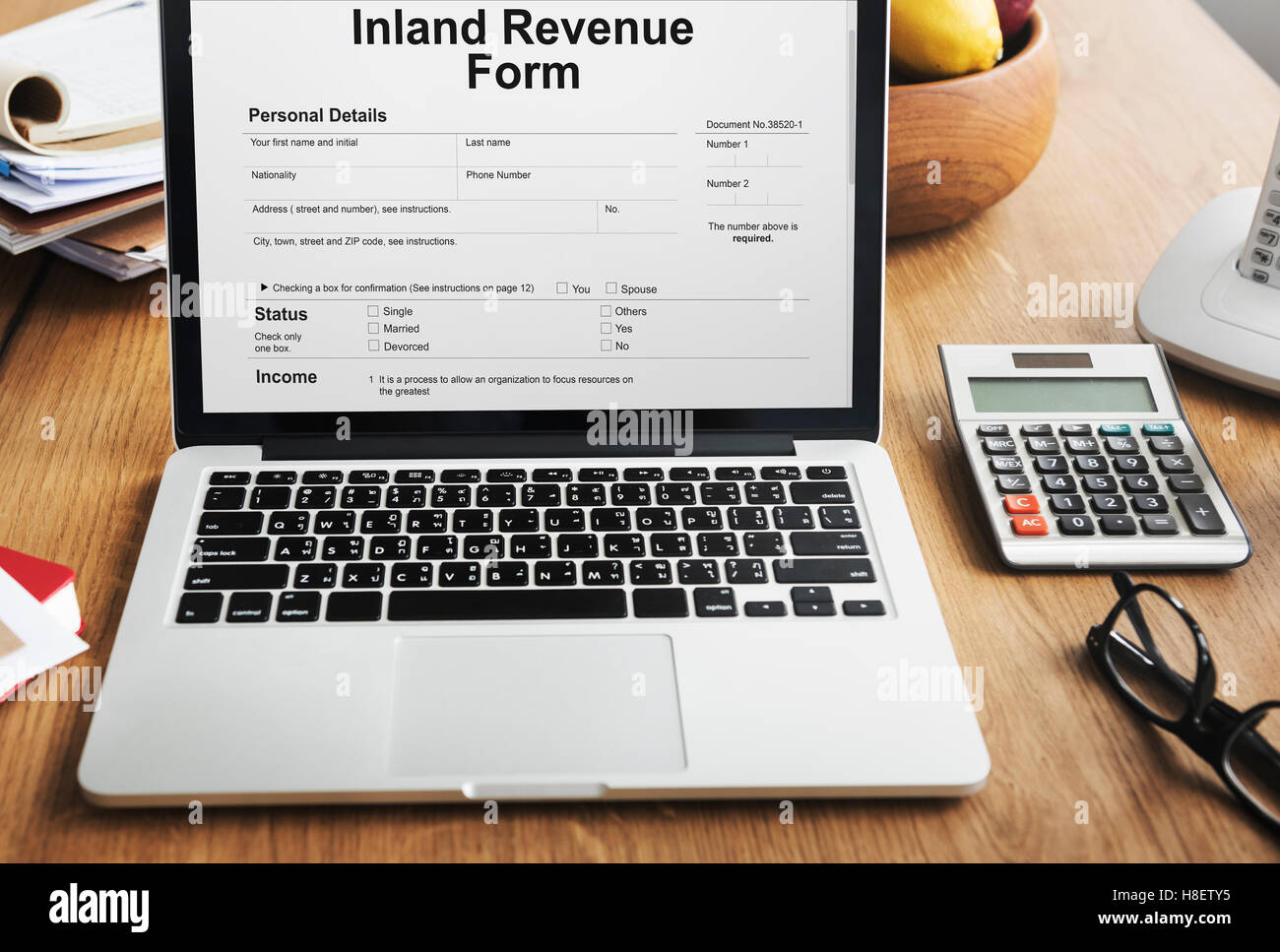 Inland Revenue Form Details Concept Stock Photo - Alamy