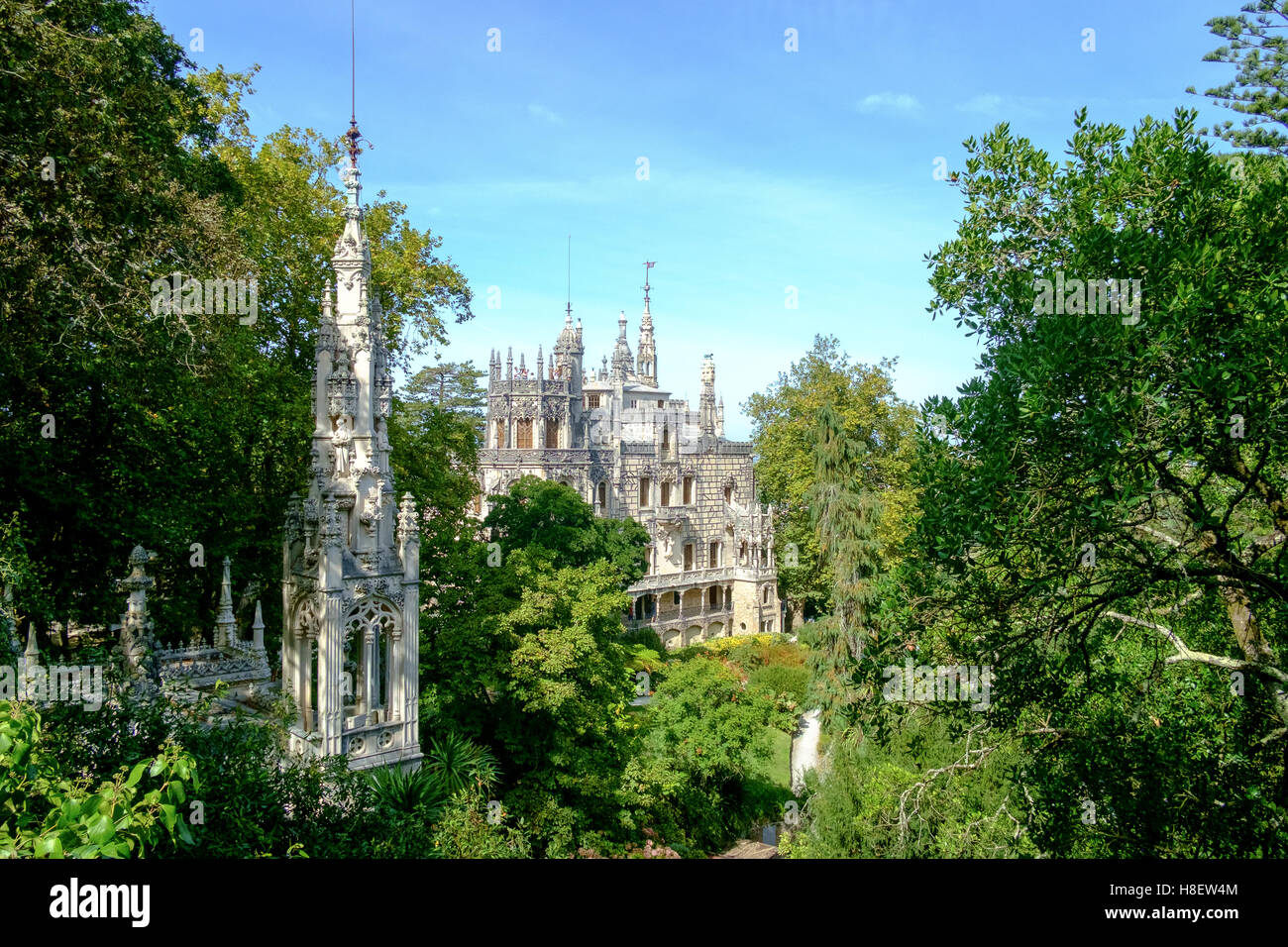 Regaleira Palace at the historic Quinta da Regaleira estate at Sintra ...