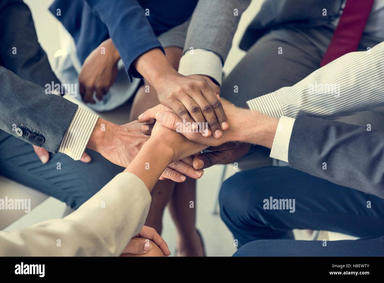 Business Team Stack Hands Support Concept Stock Photo - Alamy