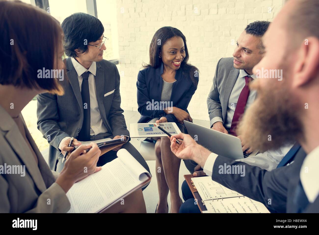 Business People Discussion Marketing Plan Meeting Concept Stock Photo ...