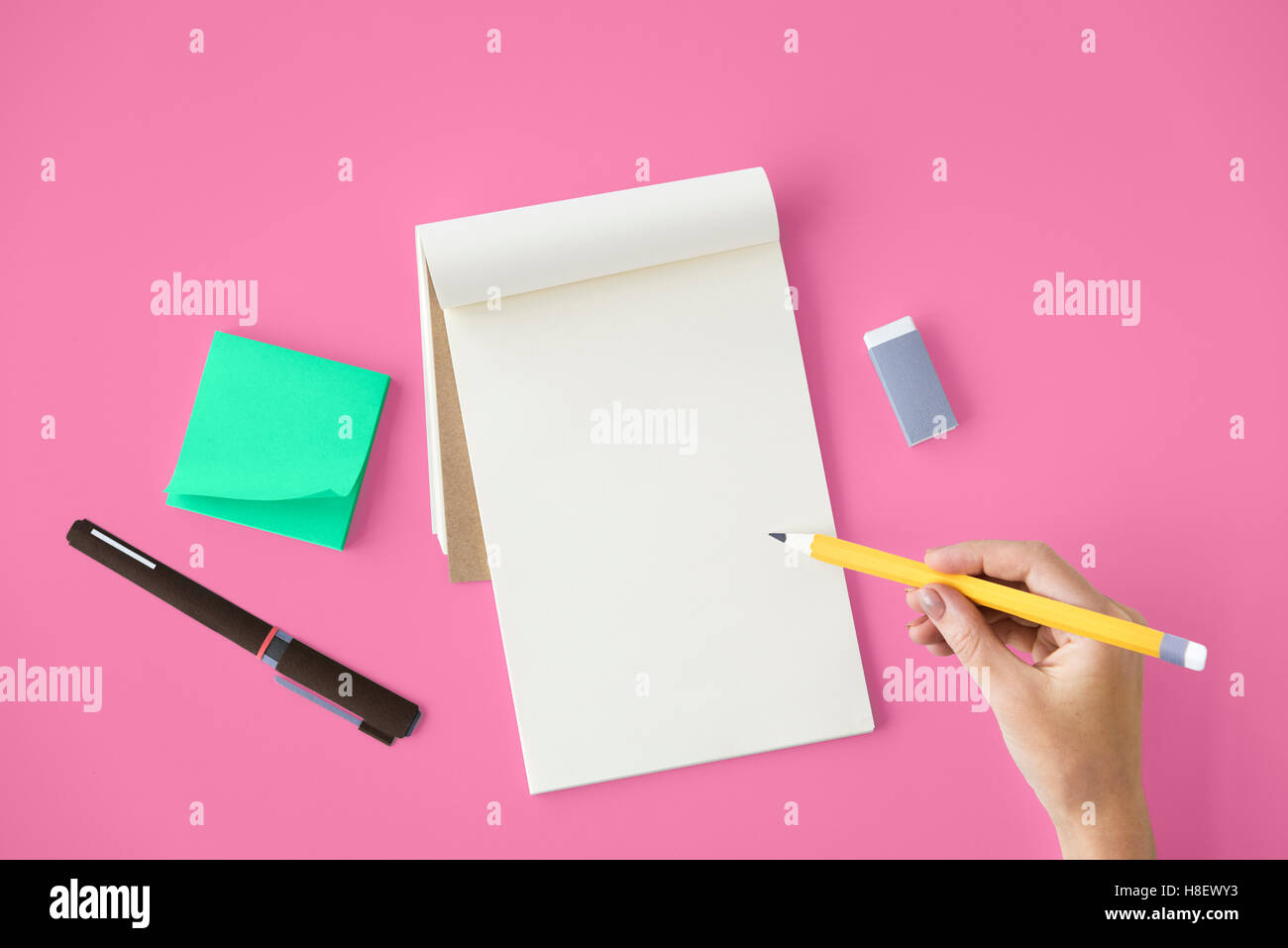 Blank Mockup Empty Page Diary Copy Space Concept Stock Photo - Alamy