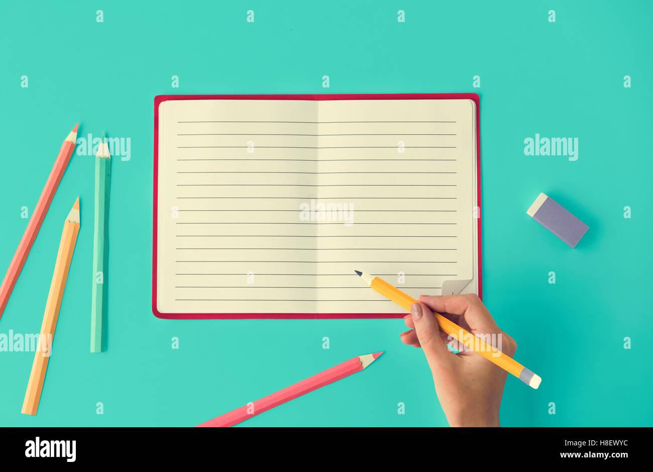 Blank Mockup Empty Page Diary Copy Space Concept Stock Photo - Alamy