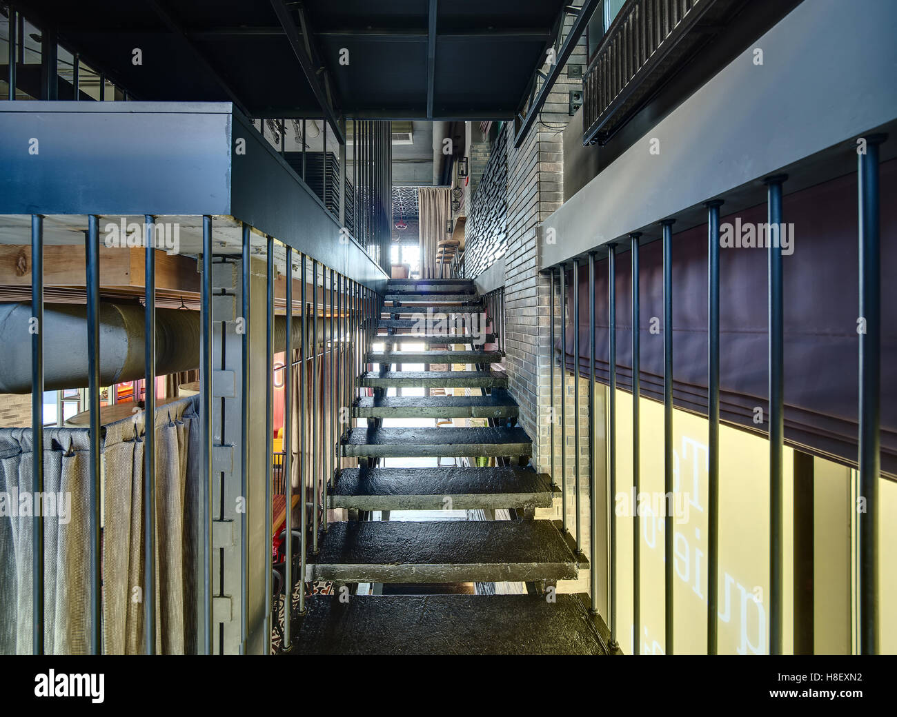 Stair in restaurant Stock Photo - Alamy