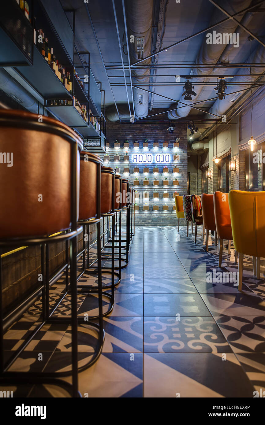 Mexican restaurant's bar Stock Photo - Alamy