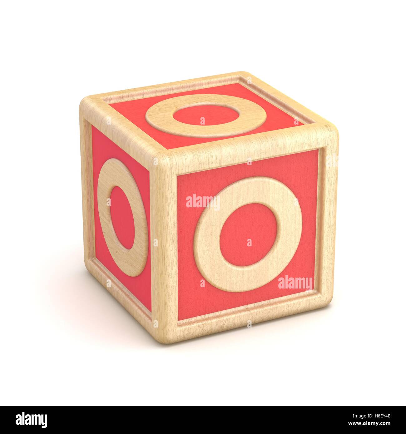 Letter O wooden alphabet blocks font rotated. 3D render illustration ...