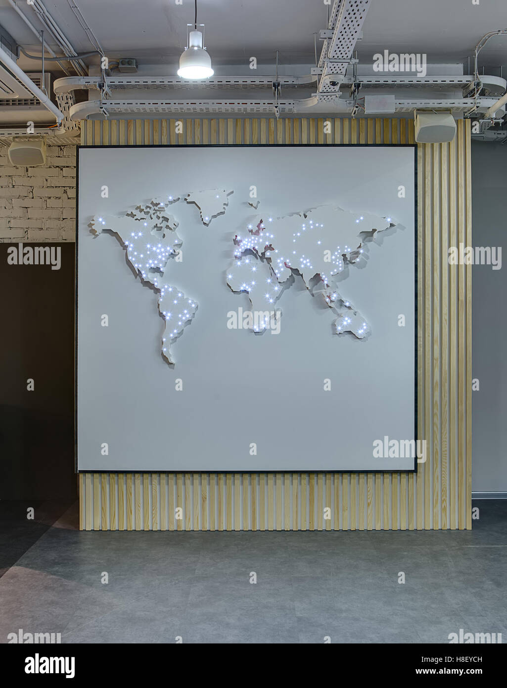 World map on the wall Stock Photo - Alamy