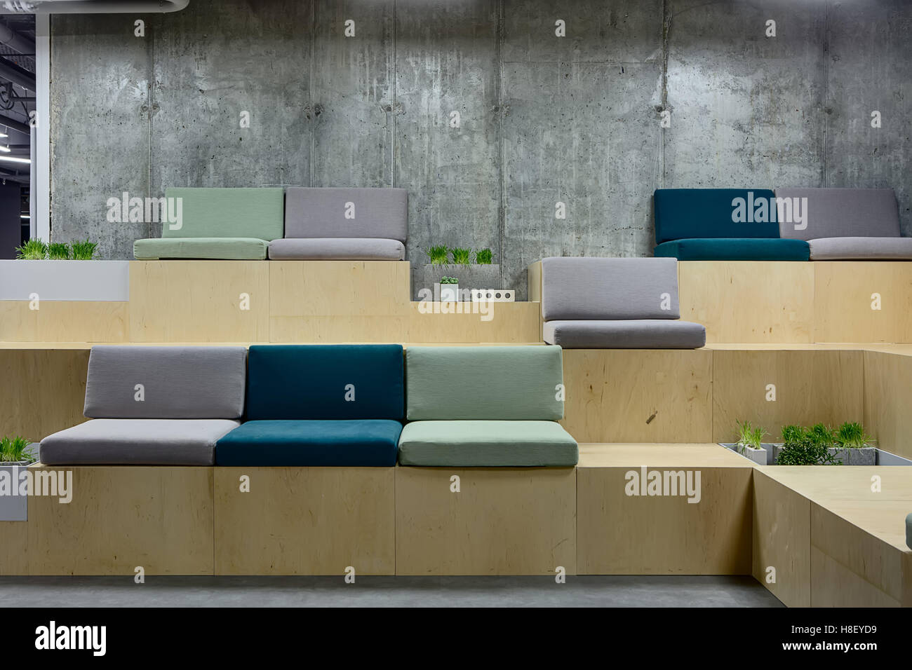 Zone with benches Stock Photo - Alamy