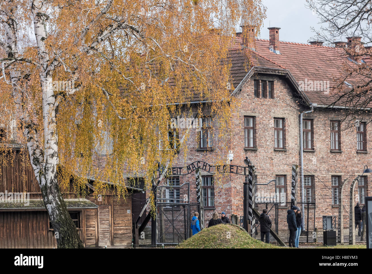 Buildings near the entrance to the Nazi Germany Concentration Camp at ...