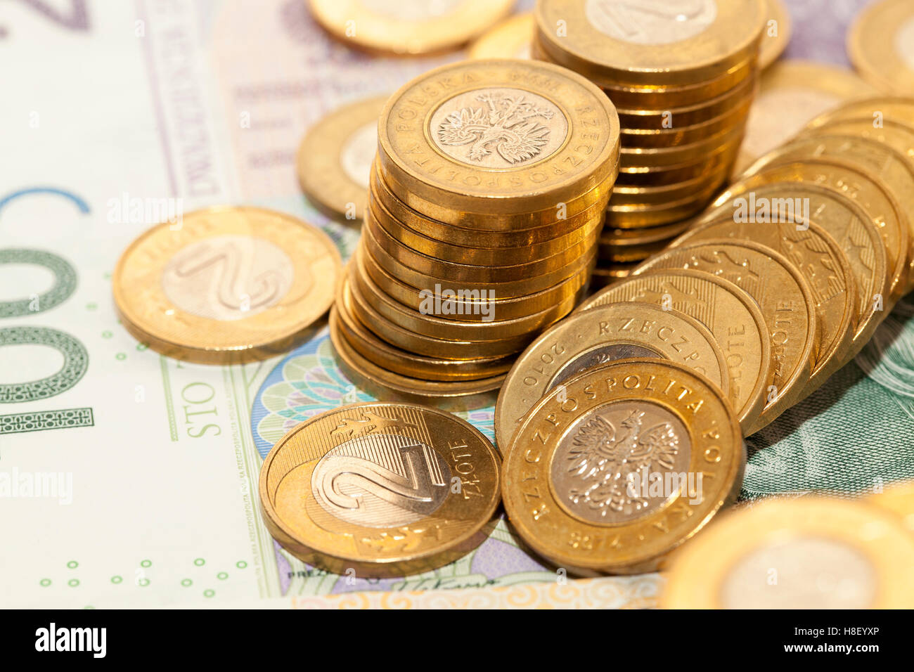 Polish Zloty, close-up Stock Photo - Alamy