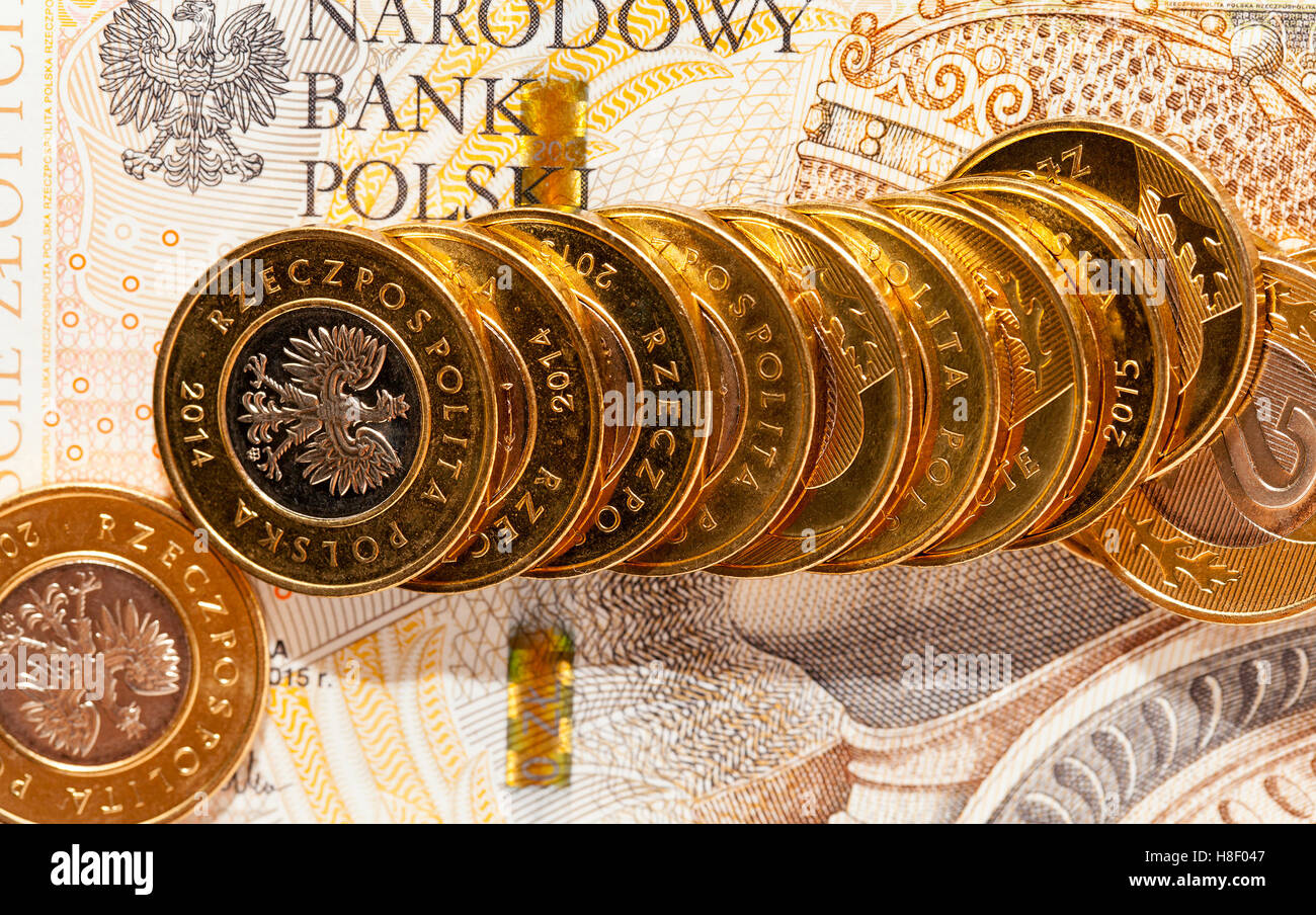 Polish coins close up Stock Photo - Alamy