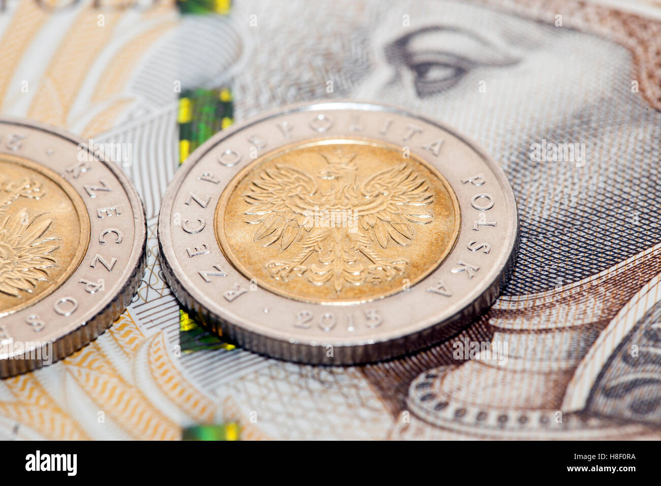 Polish Zloty closeup Stock Photo - Alamy