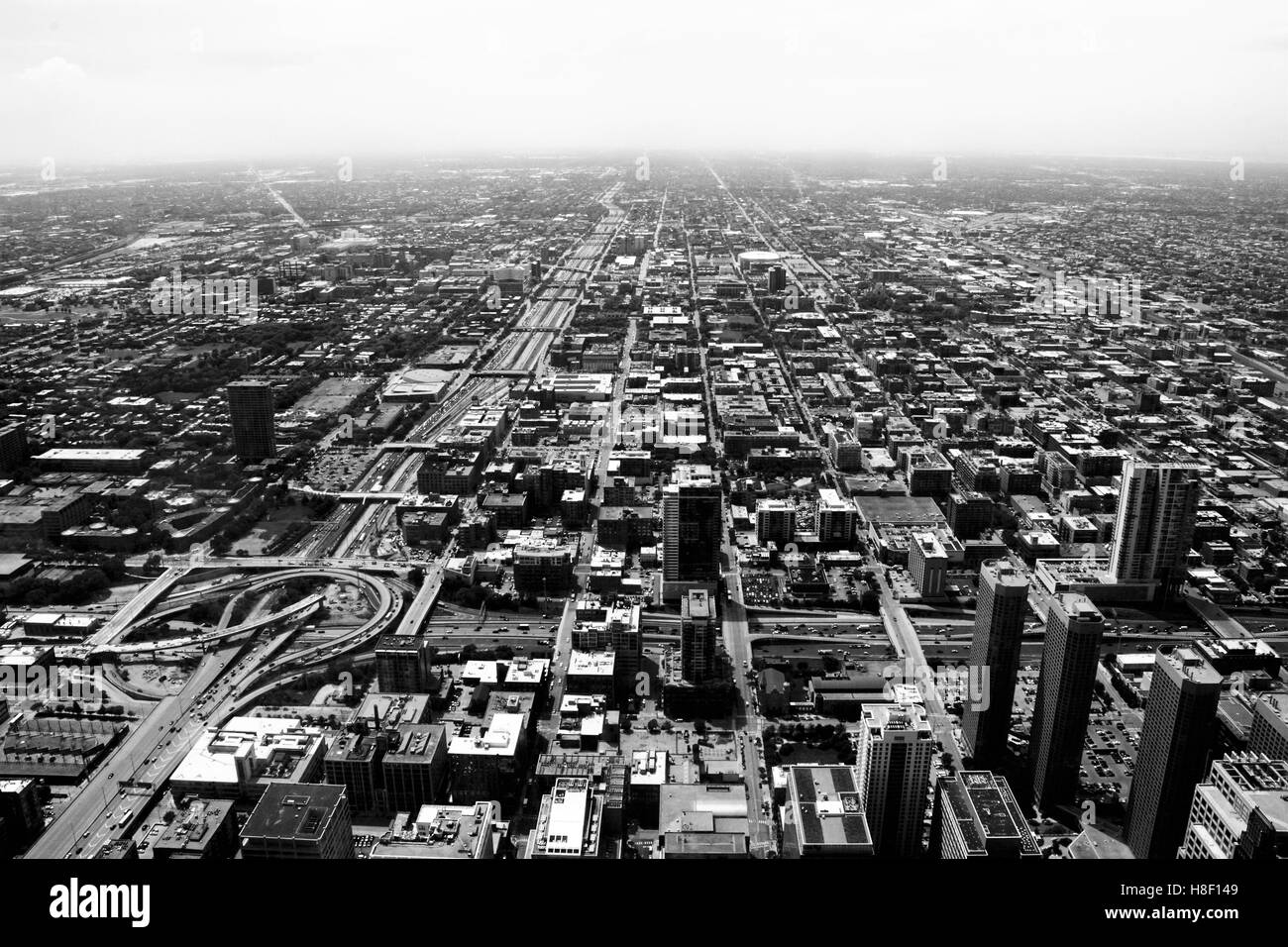 Black and White Chicago - City Landscape / Buildings from Above - from ...