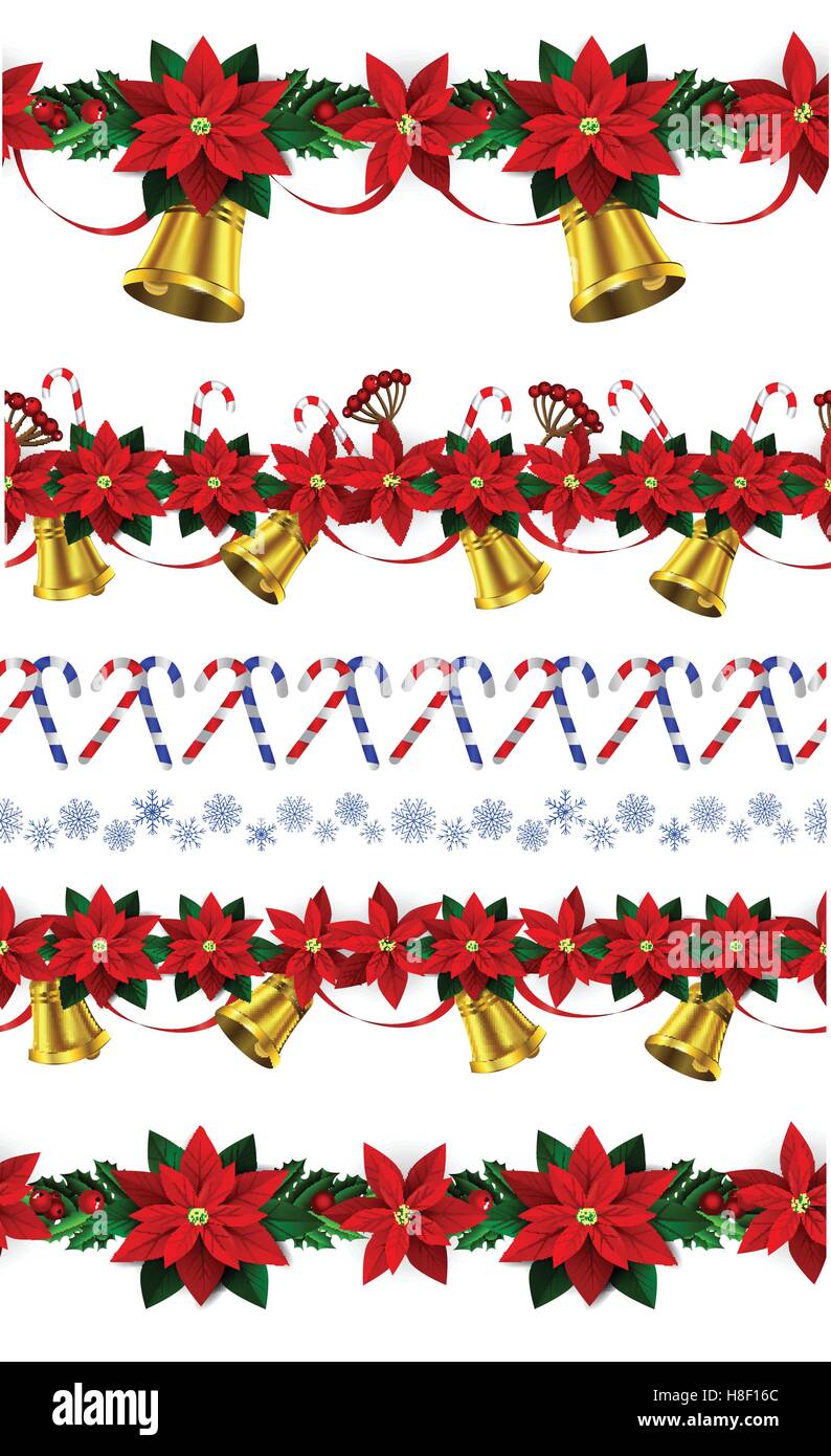Set of n Seamless Christmas borders Stock Vector Image & Art - Alamy