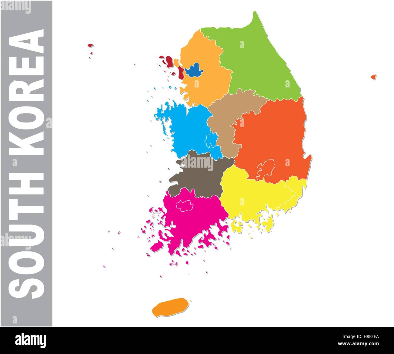 South korea national map hi-res stock photography and images - Alamy