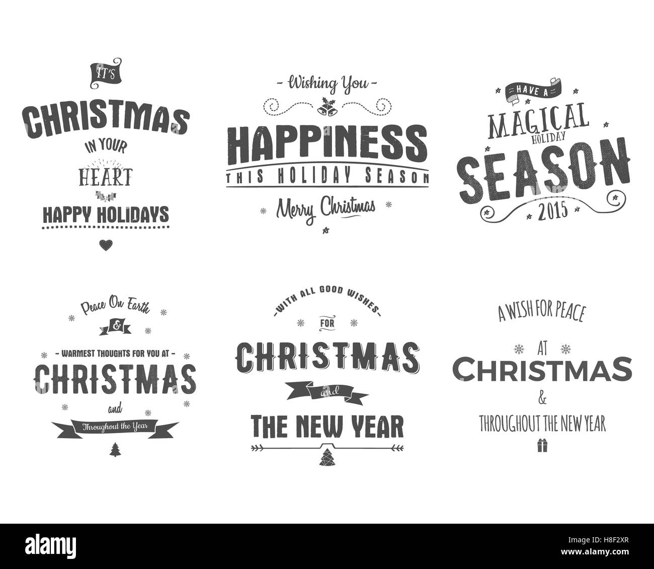 Merry Christmas lettering collection. Wishes clipart for Holiday season ...
