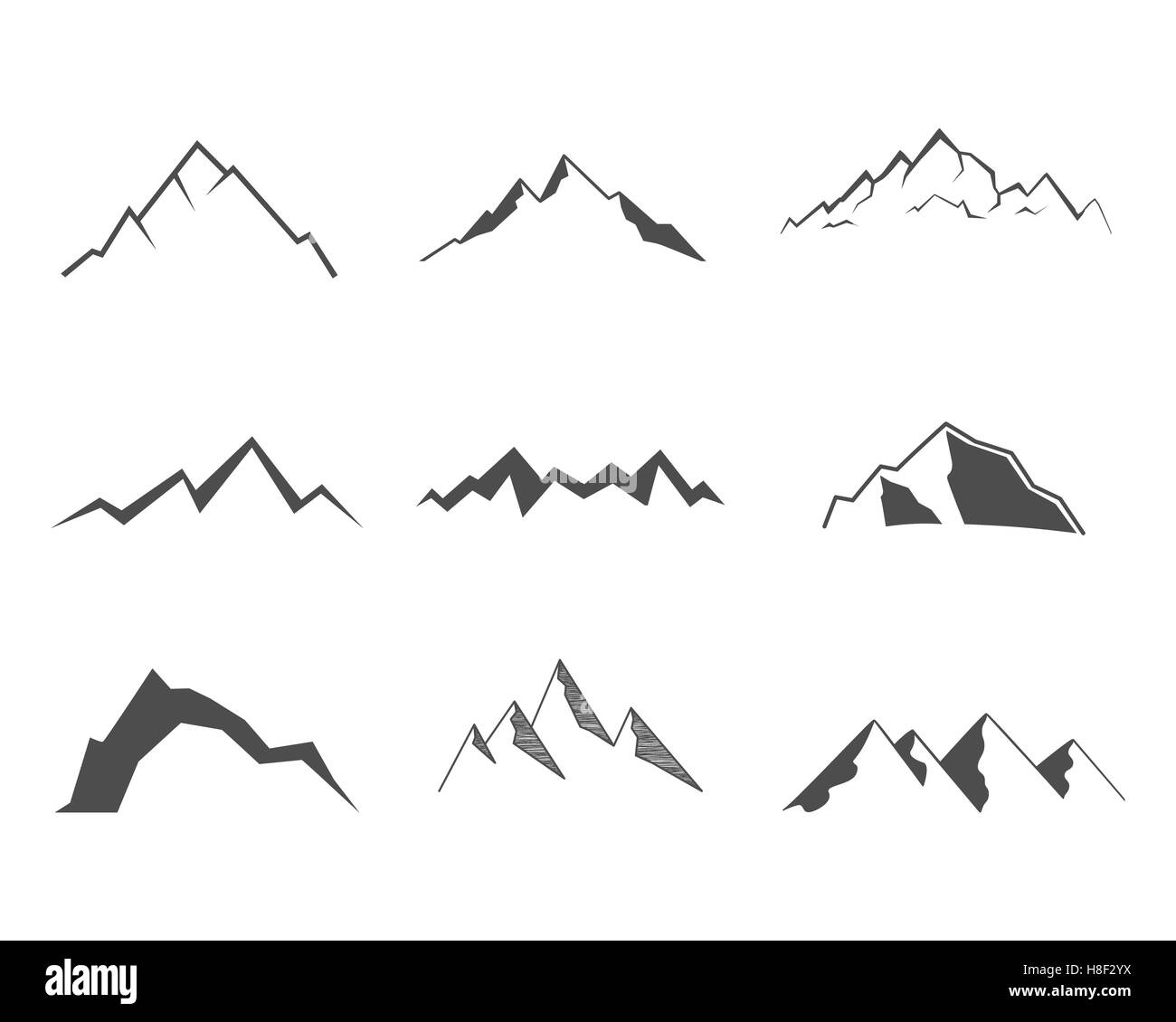 Tops of mountain Cut Out Stock Images & Pictures - Alamy