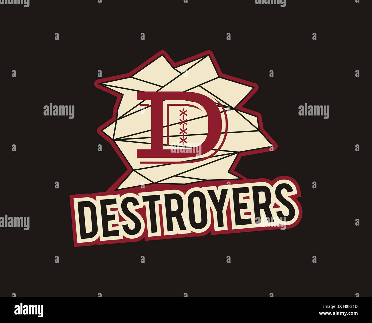 American football label. Destroyers logo element innovative and ...