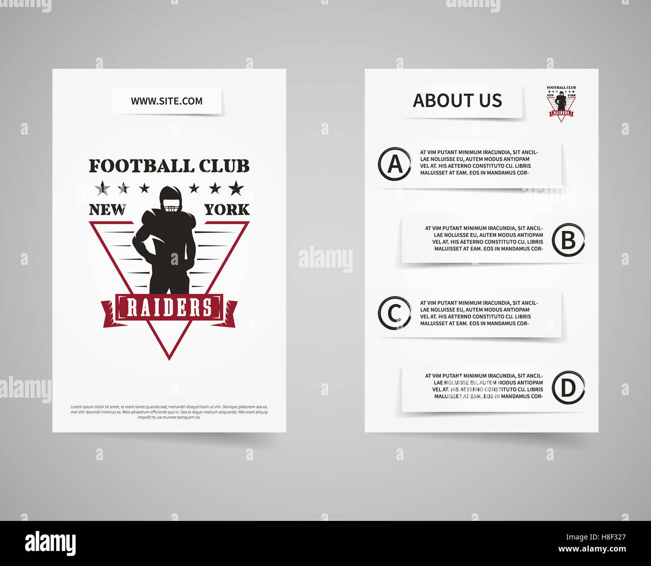 American football raiders team back and front flyer template design ...