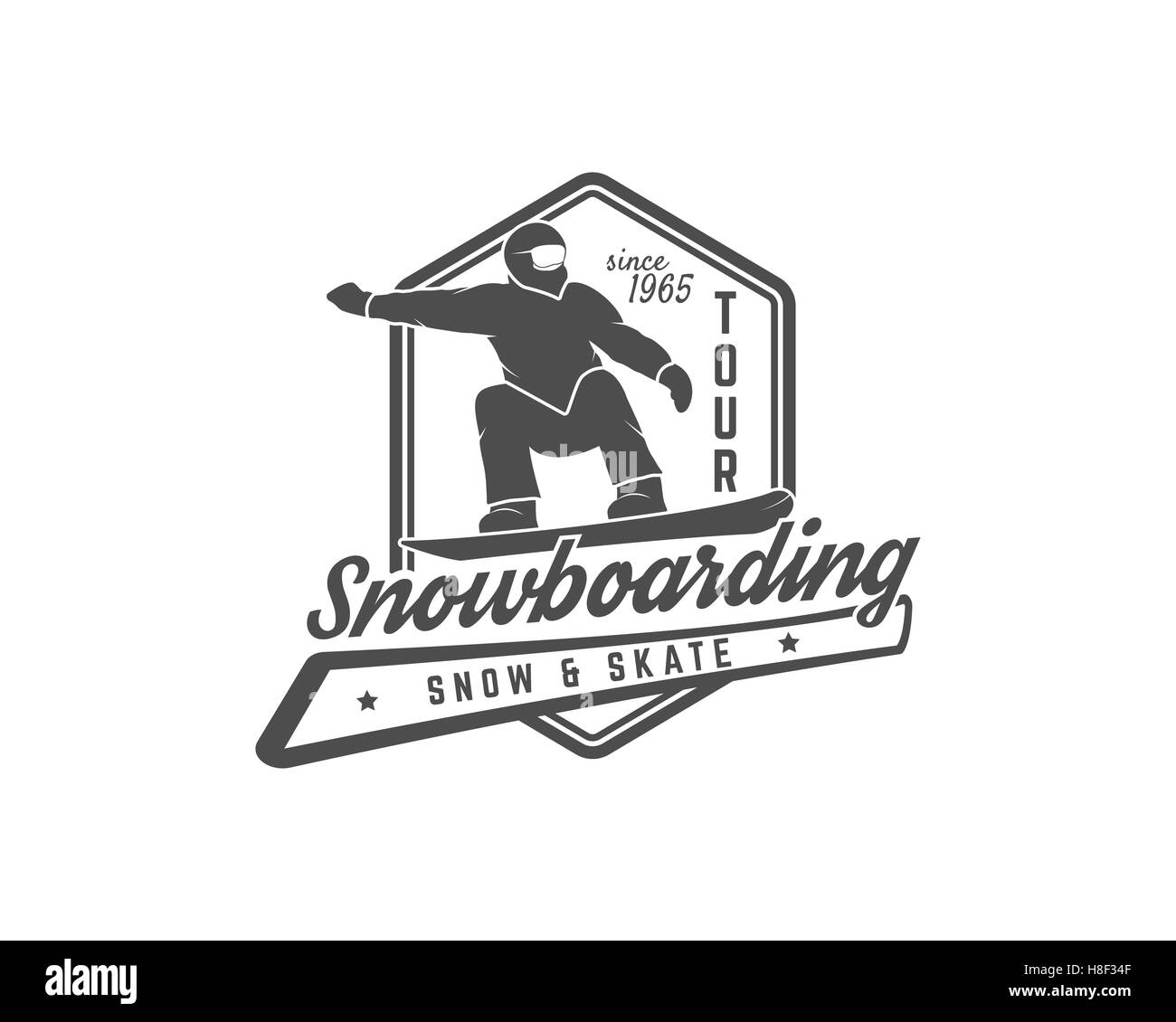 Snowboarding logo, label template. Winter sport badge. Extreme Emblem ...