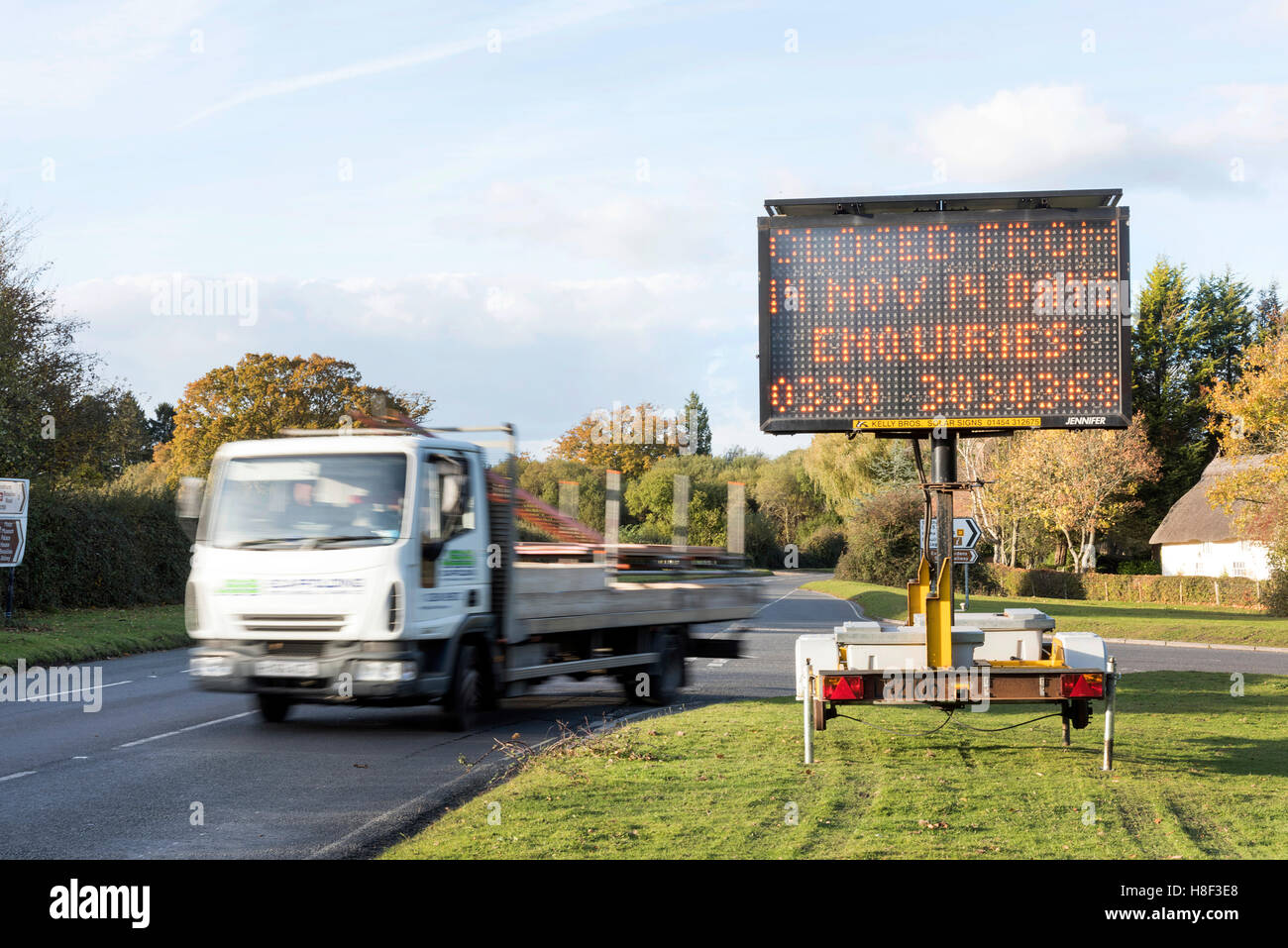 Portable LED Road Sign 2016 Stock Photo - Alamy