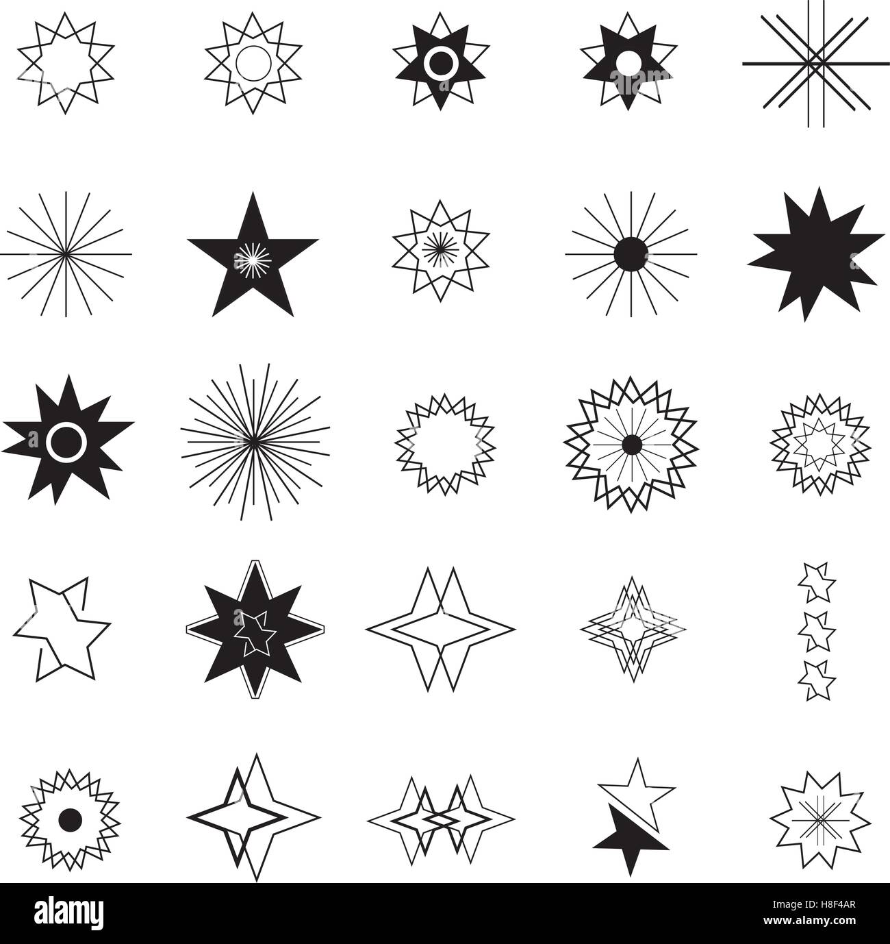 Various stars vector icons Stock Vector Image & Art - Alamy